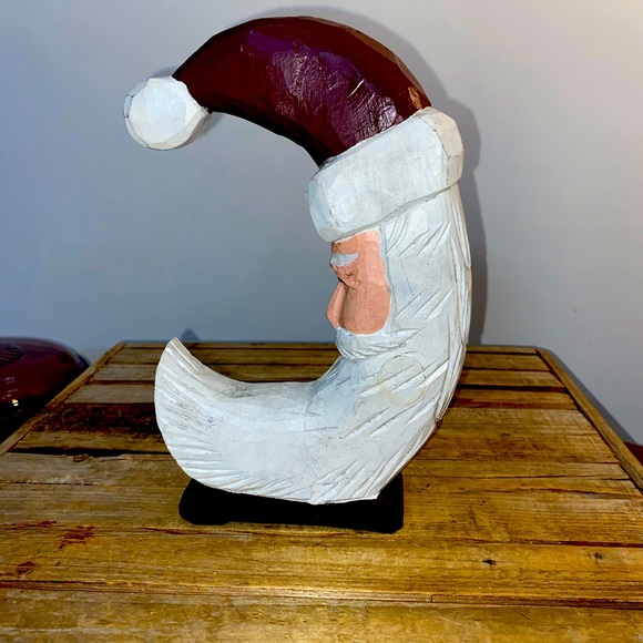 Holiday | Vintage Wooden Hand Carved Hand Painted Half Moon Crescent ...